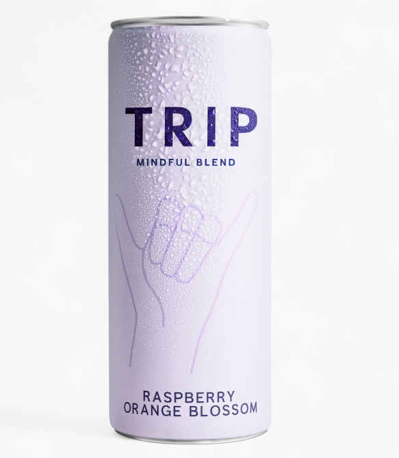 TRIP Mindful Blend Raspberry Orange Blossom Sparkling Botanical Drink ...